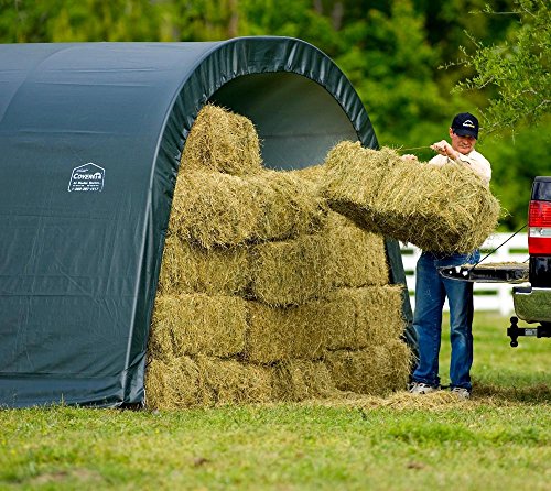 ShelterLogic Round Style Run-in Shelter, Green, 12 x 20 x 8 ft.