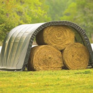 ShelterLogic Round Style Run-in Shelter, Green, 12 x 20 x 8 ft.