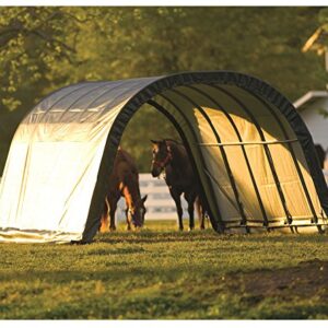 ShelterLogic Round Style Run-in Shelter, Green, 12 x 20 x 8 ft.