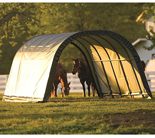 ShelterLogic Round Style Run-in Shelter, Green, 12 x 20 x 8 ft.