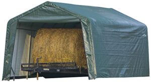 shelterlogic peak style storage shelter, green, 12 x 20 x 8 ft.