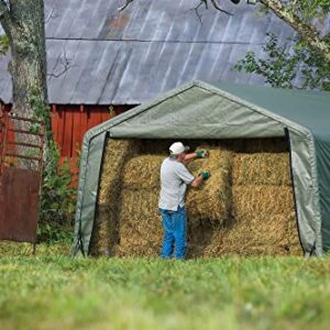 ShelterLogic Peak Style Storage Shelter, Green, 12 x 20 x 8 ft.