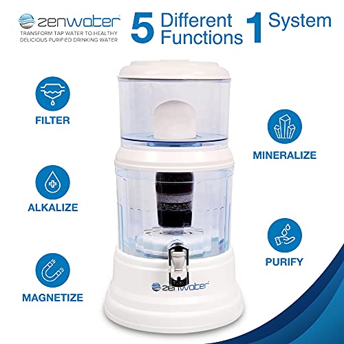 Zen Water - Water Filter System, Portable Water Purification System, 4-Gallon Countertop Dispenser