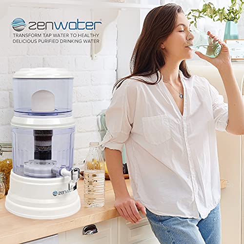 Zen Water - Water Filter System, Portable Water Purification System, 4-Gallon Countertop Dispenser