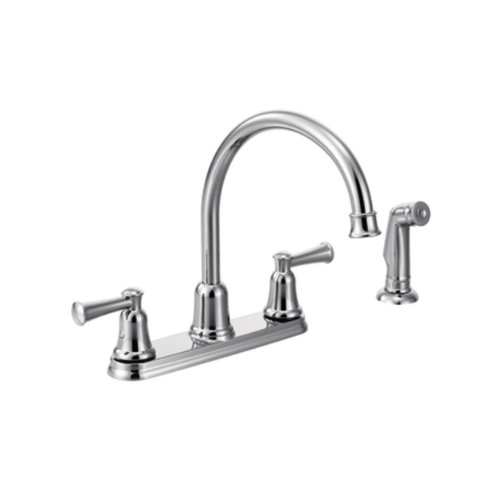 Cleveland Faucets CA41613 Capstone High-Arc Spout Two-Handle Kitchen Faucet with Side Spray, Chrome