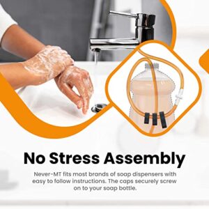 Never - MT - The Original Soap Dispenser Conversion Kit - Made in The USA - Kitchen Sink Extension Tube Kit - Never Fill The Little Bottle Again!