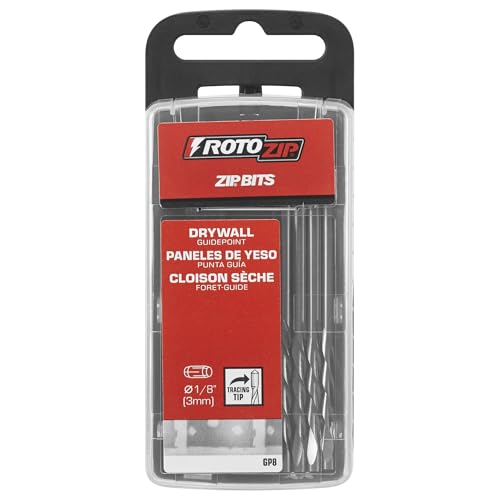 RotoZip GP8 1/8-Inch Drywall Guidepoint Cutting Bits (8-Pack), Cutting Drywall, For use with Roto Zip Spiral Saw