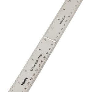 Helix Dead Steel Folding Ruler, Silver, Length 30cm / 12 inch