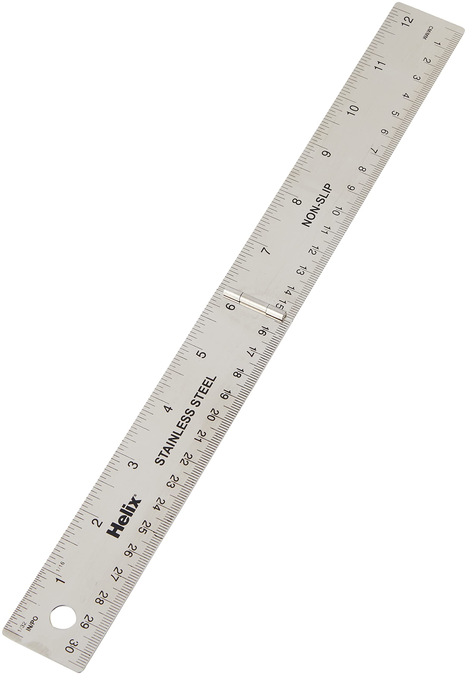 Helix Dead Steel Folding Ruler, Silver, Length 30cm / 12 inch