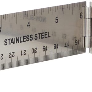 Helix Dead Steel Folding Ruler, Silver, Length 30cm / 12 inch