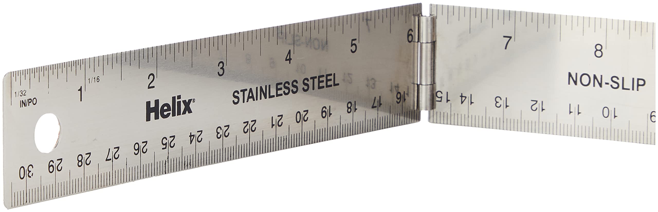 Helix Dead Steel Folding Ruler, Silver, Length 30cm / 12 inch