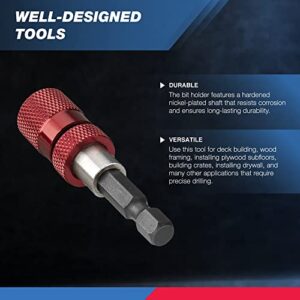 NEIKO 00238A Adjustable Depth Screwdriver Bit Holder, Magnetic Quick Change 1/4 Bit Holder, Impact Bit Holder, Magnetic Tip Bit Holder Long, Drill Bit Extension, Rapid Drive Bit Sleeve