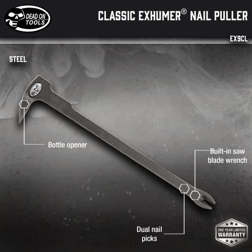 Dead On Tools EX9CL 10-5/8-Inch Exhumer Nail Puller, Silver