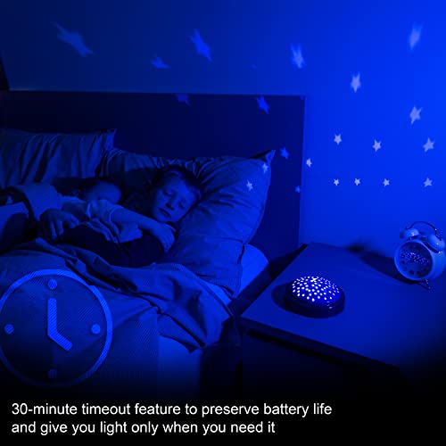 GE LED Moon and Star Night Light, Night Light for Kids, Tap Light, Battery Operated, Star Projector, Projector Light, Ideal for Kids Bedrooms, Playroom, Nursery, 17457