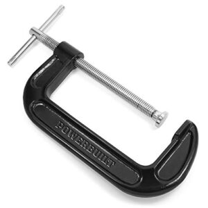 powerbuilt 648641 6" c-clamp, malleable iron, black