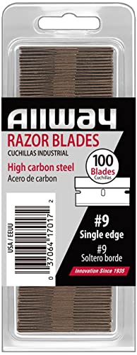 ALLWAY SEB100VP #9 Single-Edge Razor Blades, 100 Pack Clamshell