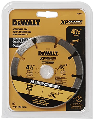 DEWALT Diamond Blade, Tuck Point, 4-1/2-Inch x 1/4-Inch (DW4740)