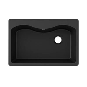 elkay elgs3322rbk0 quartz classic single bowl drop-in sink, black