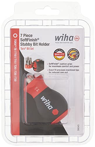 Wiha 38045 Stubby Screwdriver With Six-In-One Insert Bits, Torx