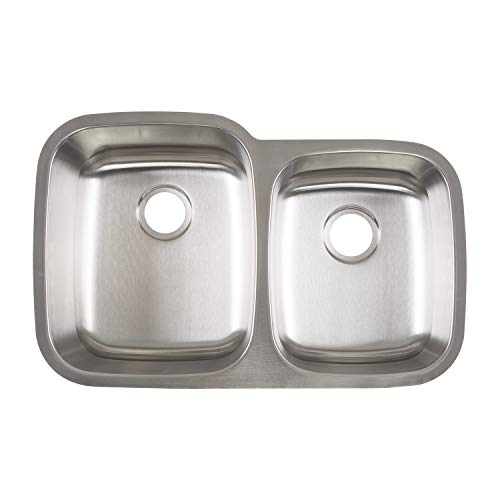 Yosemite Home Decor MAG503 18-Gauge Stainless Steel Undermount Double Bowl Kitchen Sink, Satin