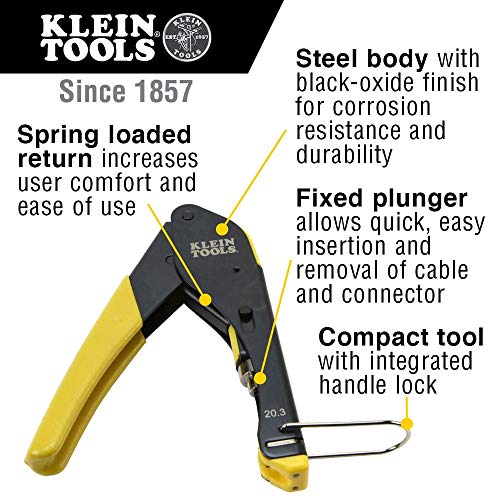 Klein Tools VDV212-008-SEN Compact Compression Crimper, F-Connector