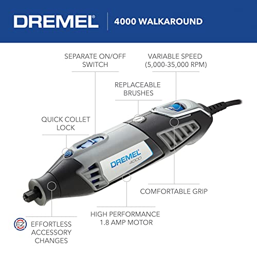 Dremel 4000-2/30 Variable Speed Rotary Tool Kit - Engraver, Polisher, and Sander- Perfect for Cutting, Detail Sanding, Engraving, Wood Carving, and Polishing- 2 Attachments & 30 Accessories