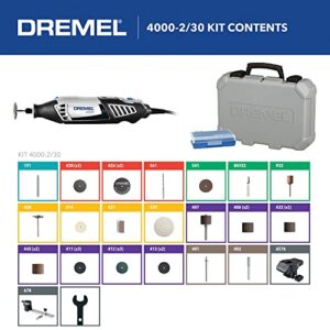 Dremel 4000-2/30 Variable Speed Rotary Tool Kit - Engraver, Polisher, and Sander- Perfect for Cutting, Detail Sanding, Engraving, Wood Carving, and Polishing- 2 Attachments & 30 Accessories