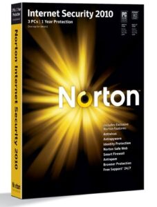 norton internet security 2010 1-user 3pcs