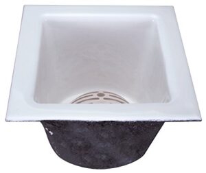 zurn fd2376-nh2 a.r.c. floor sink, 8" sump depth, 2" no-hub connection, 12" x 12", white