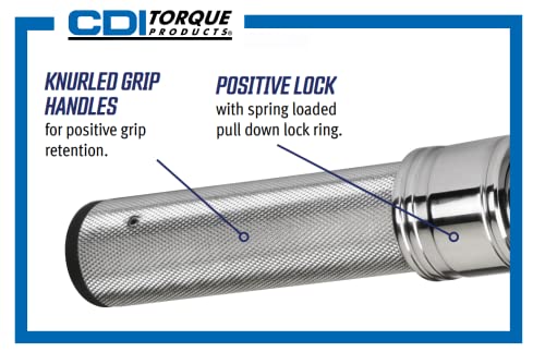 CDI 1002MFRMH Dual Scale Micrometer Adjustable Click Style Torque Wrench with Metal Handle - 3/8-Inch Drive - 10 to 100 ft. lbs. Torque Range