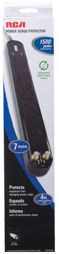 Audiovox Corporation PS27010B RCA 7 Outlet, Coax and 1500 Joules Surge Suppressors