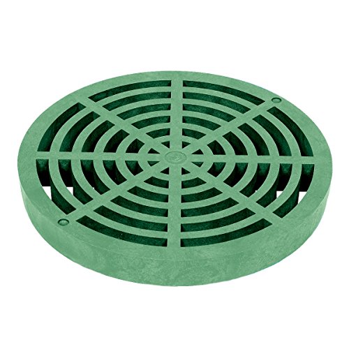 StormDrain 12" x 12" Outdoor Catch Basin Flat Round Grate Cover, Green - Superior Strength and Durability