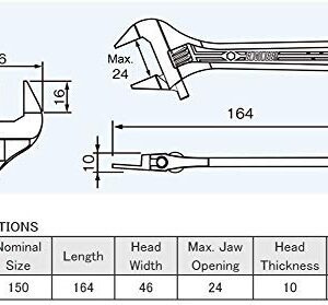 ENGINEER TWM-07 Super Thin Jaws Adjustable Wrench Smart Monkey Wrench