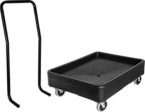 Carlisle FoodService Products XDL3000H03 Cateraide Polyethylene Dolly with Handle, 28-3/4" Length x 22-3/8" Width x 5" Depth, Black