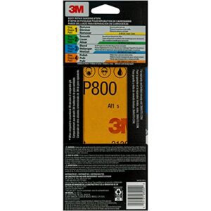 3M Wetordry Sandpaper, 03022, 800 Grit, 3 2/3 in x 9 in, 5 Sheets Per Pack