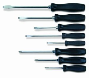 williams 8-piece endurogrip multi-size screwdriver set, keystone slots hex bolster & phillips, comfort grip prevents slippage, extra strength steel chrome blades