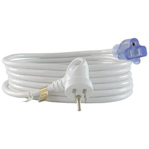 conntek 24161-180 i-ring extension cord 15-foot 16/3 white cable with glowing strip u.s. i-ring male plug