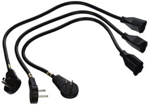 ziotek zt1212597 black 360-degree rotating 18-inch power strip liberator, 3-pack