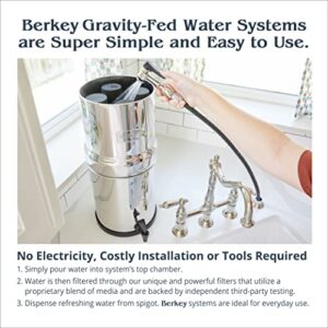 Royal Berkey Gravity-Fed Water Filter System 3.25 Gallon with 2 Black Berkey Elements, 2 Berkey PF-2 Fluoride and Arsenic Reduction Elements