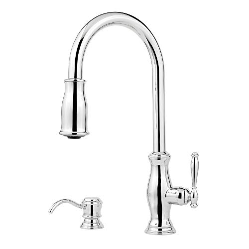 Pfister GT529-TMC GT529-TMC Hanover 1-Handle Pull-Down Kitchen Faucet with Soap Dispenser, Chrome