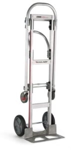 magline gmk81uab aluminum gemini sr convertible hand truck, u loop handle, cushion wheels, 500lbs capacity, 61" height, 55-3/4" length x 21" width