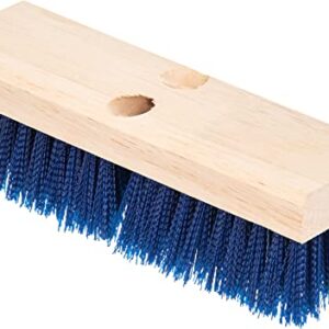 SPARTA Flo-Pac Deck Scrub Brush Floor Scrubber, Push Broom with Heavy Dutty Bristles for Outdoor Surfaces, 10 Inches, Blue, (Pack of 12)