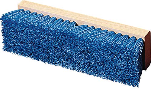 SPARTA Flo-Pac Deck Scrub Brush Floor Scrubber, Push Broom with Heavy Dutty Bristles for Outdoor Surfaces, 10 Inches, Blue, (Pack of 12)