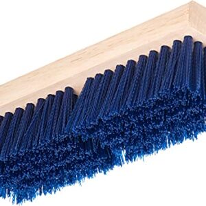 SPARTA Flo-Pac Deck Scrub Brush Floor Scrubber, Push Broom with Heavy Dutty Bristles for Outdoor Surfaces, 10 Inches, Blue, (Pack of 12)