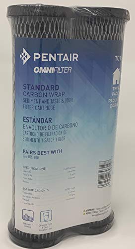 Omnifilter Standard T01 Omni TO1 Whole House Replacement Under Sink Water Filter Carbon Wrapped Cartridge (2-Pack) Chlorine Taste Odor Sediment TO1 T01 (Twin Pack) Water Filter Newest Model