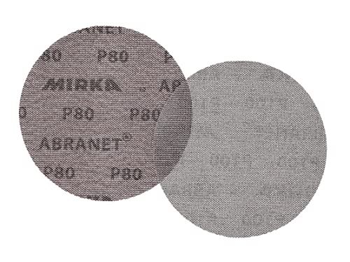 Mirka 9A-241-080 6-Inch 80 Grit Mesh Abrasive Dust Free Sanding Discs, Box of 50 Discs