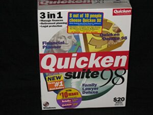 quicken suite 98: 3 in 1 manage finances, retirement planning, legal protection