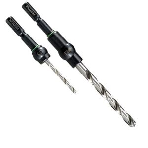 festool 493426 centrotec hss spiral drill bit set with reusable shank, 5.5mm