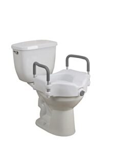 drive medical rtl12027ra 2-in-1 raised toilet seat with removable padded arms, standard seat