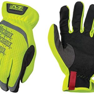 Mechanix Wear: Hi-Viz FastFit Work Gloves with Secure Fit Elastic Cuff, Reflective and High Visibility, Touchscreen Capable, Safety Gloves for Men, Multi-Purpose Use (Fluorescent Yellow, Medium)